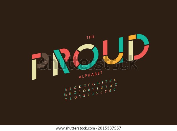Vector Stylized Proud Alphabet Font Stock Vector (Royalty Free ...