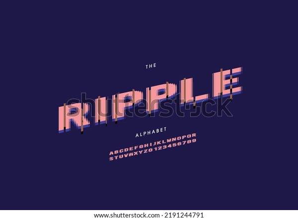 Vector Stylized Ripple Alphabet Font Stock Vector (Royalty Free ...