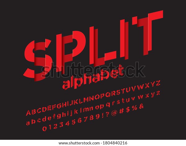 Vector Stylized Shredded Font Alphabet Design Stock Vector (Royalty ...