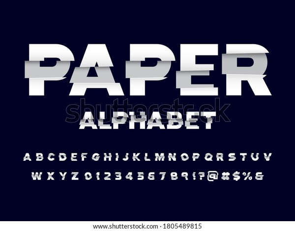 Vector Stylized Shredded Font Alphabet Design Stock Vector (Royalty ...