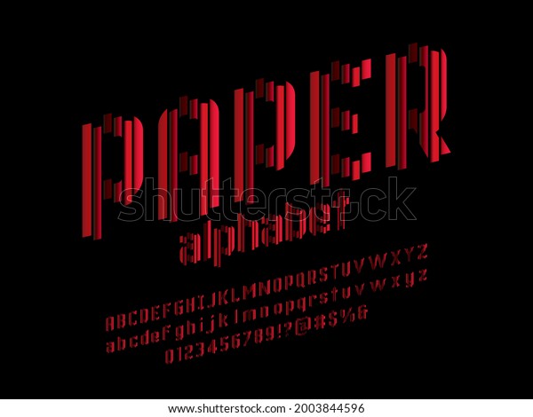Vector Stylized Shredded Font Alphabet Design Stock Vector (Royalty ...