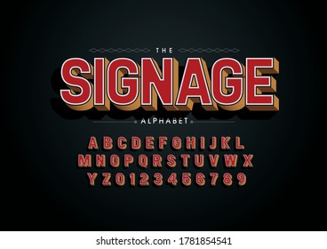 Vector Stylized Signage Font Alphabet Stock Vector (Royalty Free ...