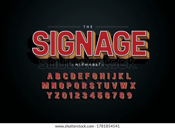 Vector Stylized Signage Font Alphabet Stock Vector (Royalty Free ...