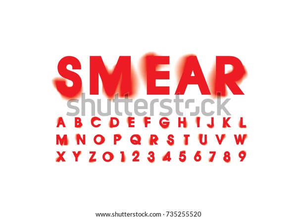 Vector Stylized Smeared Font Alphabet Stock Vector (Royalty Free ...