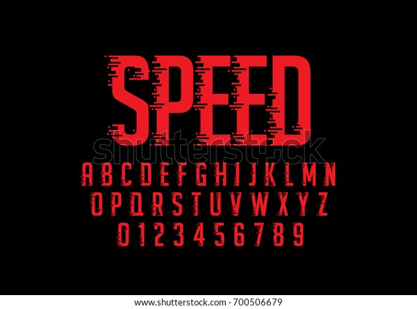 Vector Stylized Speedy Font Alphabet Stock Vector (Royalty Free) 700506679