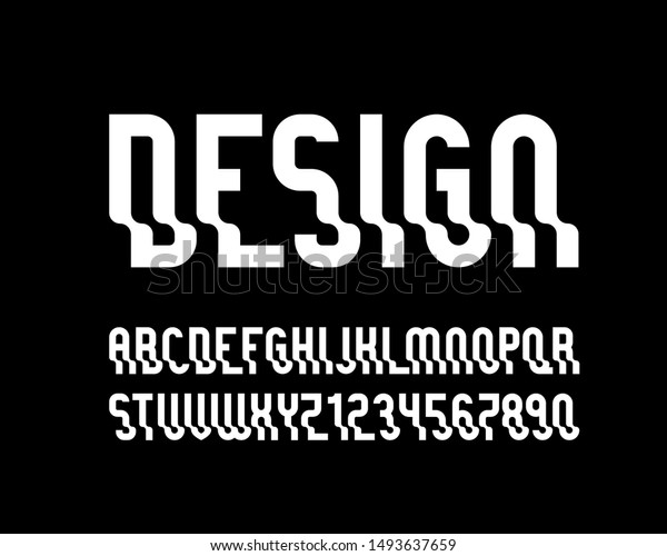 Vector Stylized Wavy Font Alphabet Effect Stock Vector (Royalty Free ...