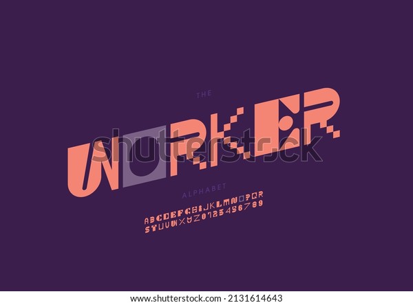 Vector Stylized Worker Alphabet Font Stock Vector (Royalty Free ...
