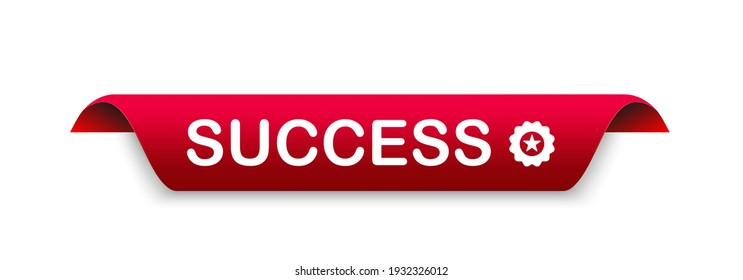 Vector Success Banner Template Success Ribbon Stock Vector (Royalty ...