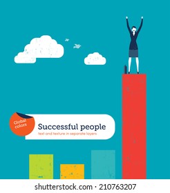 Vector Successful Woman Chart Stock Vector (Royalty Free) 210763207
