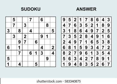 Vector Sudoku Answer 46 Puzzle Game Stock Vector (Royalty Free ...