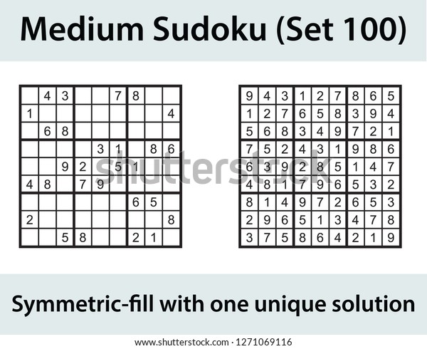 Vector Sudoku Puzzle Solution Medium Level Stock Vector (Royalty Free ... Vector Sudoku Puzzle Solution Medium Level Stock Vector (Royalty Free ...
