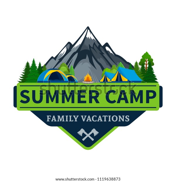 Vector Summer Camp Outdoor Recreation Logo Stock Vector (Royalty Free ...