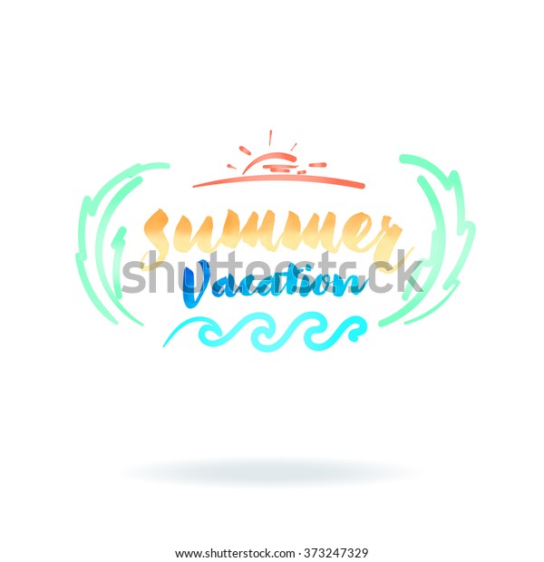 Vector Summer Vacation Word Watercolor Texture Stock Vector (Royalty ...