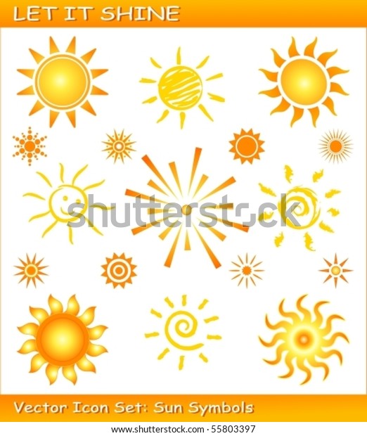 Vector Sun Icons Symbols Different Styles Stock Vector (Royalty Free) 55803397