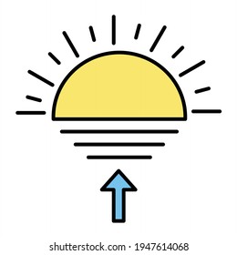 Vector Sun Rise Outline Icon Design Stock Vector (Royalty Free ...