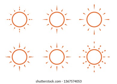 Vector Sun Shapes On White Background Stock Vector (Royalty Free ...