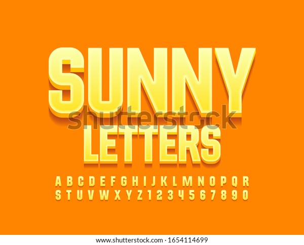 Vector Sunny Alphabet Letters Numbers Stylish Stock Vector (Royalty ...