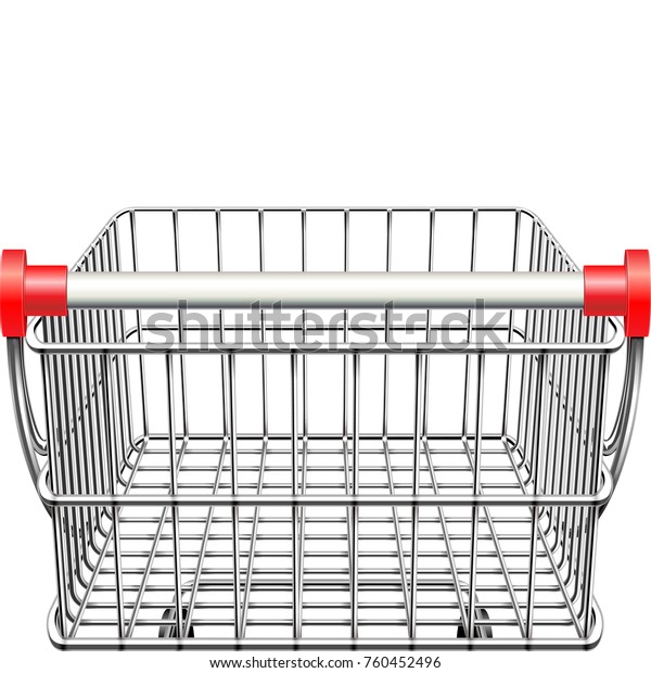 Vector Supermarket Cart Rear View Isolated Stock Vector (Royalty Free ...