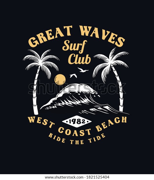 Vector Surfing Badge Tshirt Prints Posters Stock Vector (Royalty Free ...