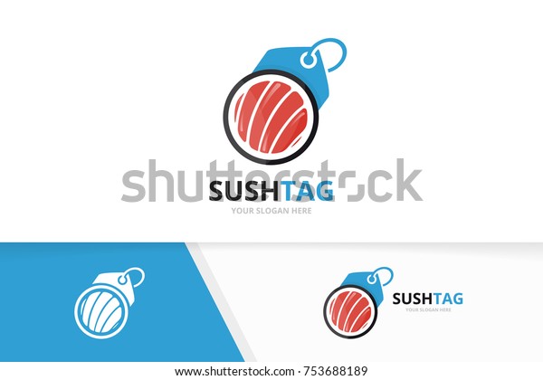Vector Sushi Tag Logo Combination Japanese Stock Vector (Royalty Free ...