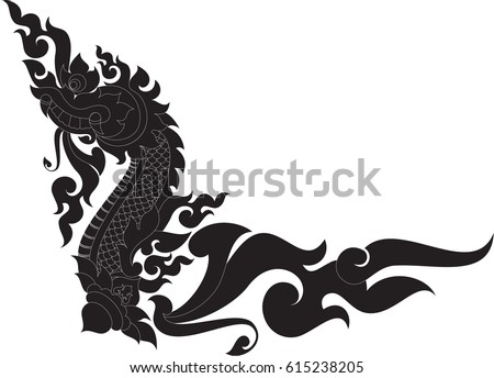 Vector Swirl Floral Naga Head Wing เวกเตอร์สต็อก (ปลอดค่าลิขสิทธิ์ ...
