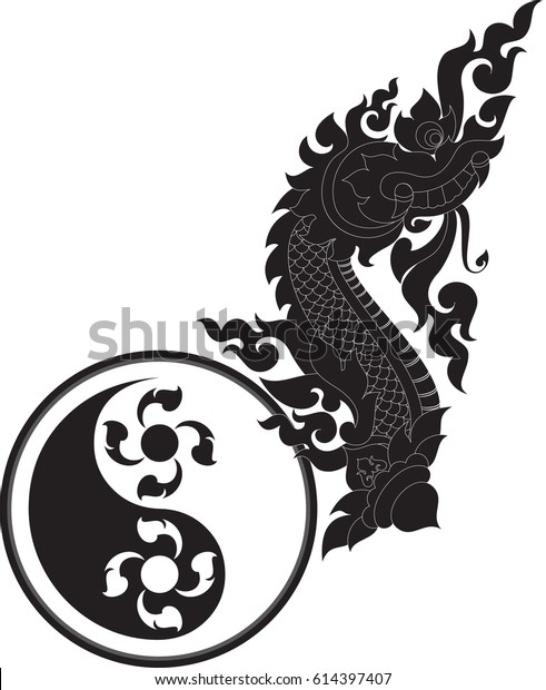 Vector Swirl Tribal Naga Head Floral Stock Vector (Royalty Free ...