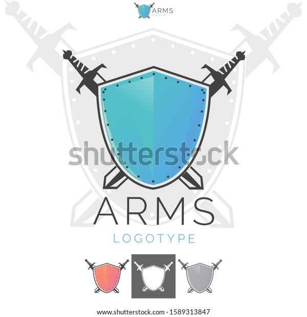 Vector Swords Shield Crest Emblem Logo Stock Vector (Royalty Free ...