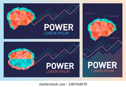 Vector Symbol Brain Colored Polygons Graph Stock Vector (Royalty Free ...