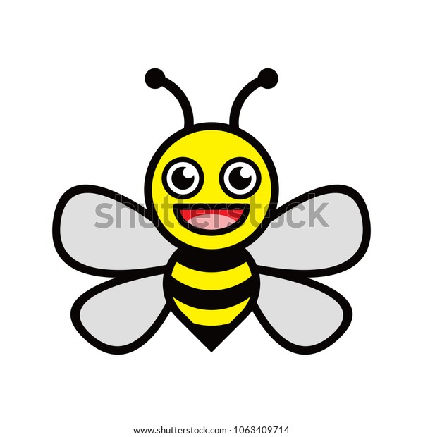 Vector Symbol Honey Bee Smile Simple Stock Vector (Royalty Free ...