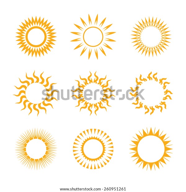 Vector Symbol Sun Outline Solar Icon Stock Vector (Royalty Free ...