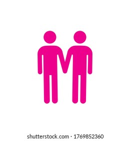 Vector Symbol Two Men Holding Hands Stock Vector (Royalty Free ...