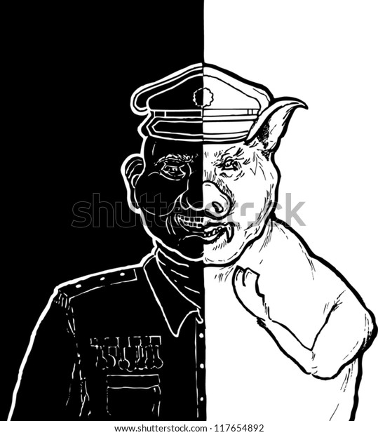 Vector Symbolic Abstract Illustrationhalf Human Half Stock Vector ...