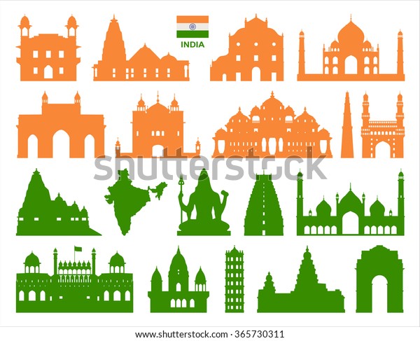 Vector Symbols India Map India Stock Vector (Royalty Free) 365730311