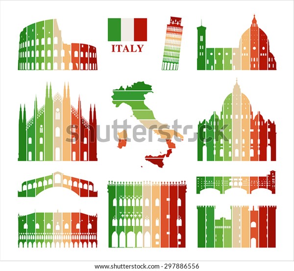 Vector Symbols Italy Map Italy: стоковая векторная графика (без ...