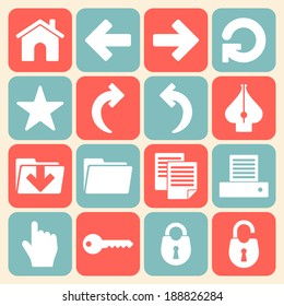 Vector Symbols Office Web Page Document 스톡 벡터(로열티 프리) 188826284 ...