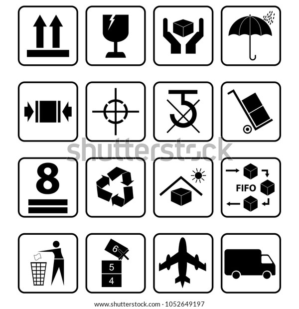 Vector Symbols Set Packing Shipping Icons Stock Vector (Royalty Free ...