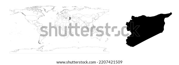 Vector Syria Map Showing Country Location Stock Vector (Royalty Free ...