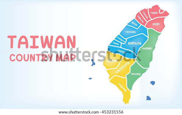 Vector Taiwan Administrative Division Bright Gradient Stock Vector ...