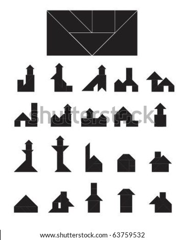 Vector Tangram Building Collection House Short Stock Vector (Royalty ...