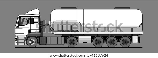 Vector Tank Truck Side View Truck: vetor stock (livre de direitos ...