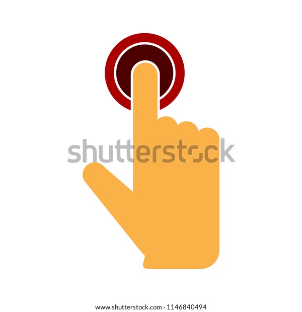 Vector Tap Hand Icon Click Here Stock Vector (Royalty Free) 1146840494 ...