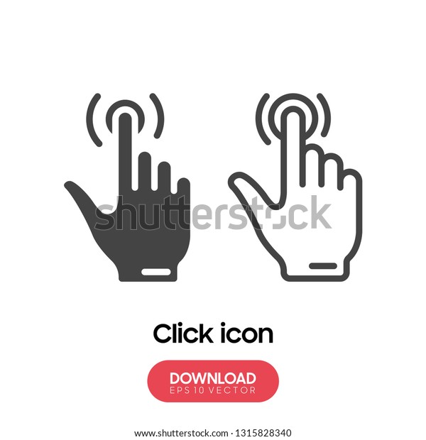 Vector Tap Hand Icon Click Here Stock Vector (Royalty Free) 1315828340 ...