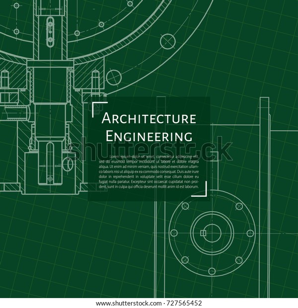 Vector Technical Blueprint Mechanism Engineer Illustration Stock Vector ...