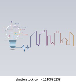 Vector Technology Background Power City Cocept Stock Vector (Royalty ...