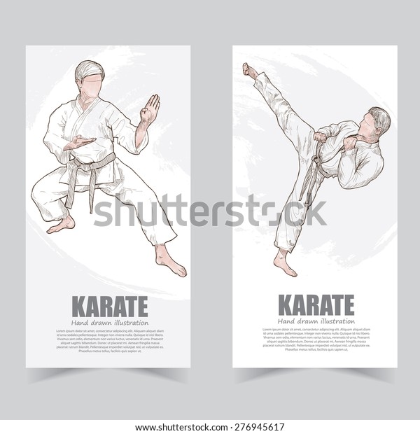 Vector Template Banners Illustrations Karate Stock Vector (Royalty Free ...