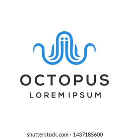 Vector Template Blue Octopus Logo Stock Vector (Royalty Free ...