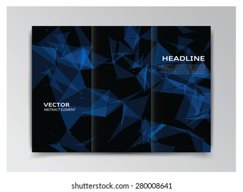 Vector Template Booklet Blue Abstract Elements: เวกเตอร์สต็อก (ปลอดค่า ...