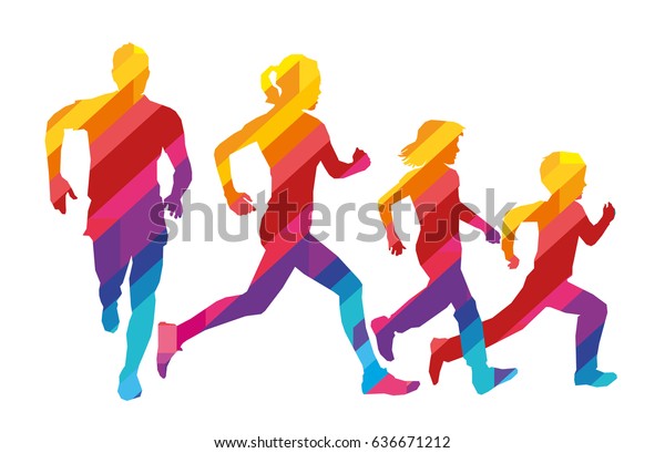 Vector Template Colored Emotions Strips Running Stock Vector (Royalty ...