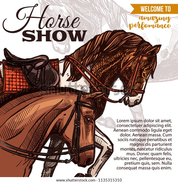 Vector Template Horse Riding Poster Hand Stock Vector (Royalty Free ...