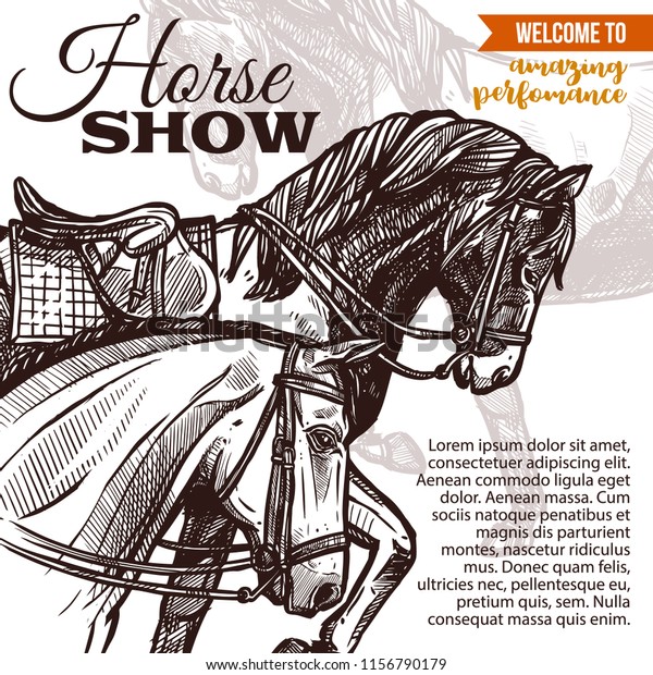 Vector Template Horse Riding Poster Hand Stock Vector (Royalty Free ...